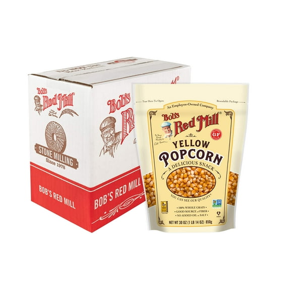 Bob's Red Mill Yellow BCF26 Popcorn, 30oz (Pack of 4) - Non GMO, Whole ...