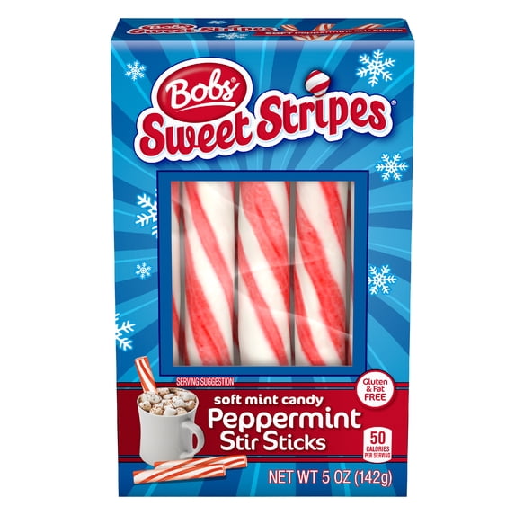Bob's Soft Mint Candy, Peppermint Stir Sticks for Christmas, 5 oz Box ...