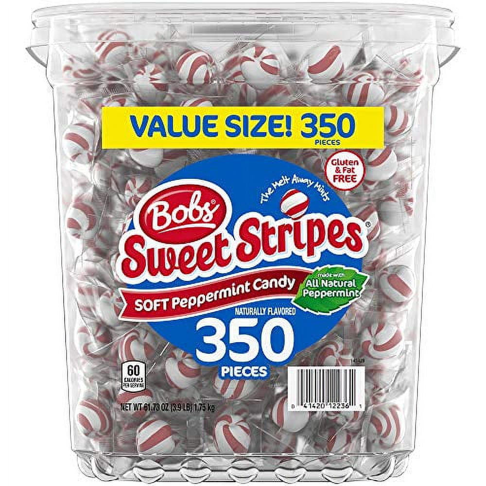 Bobs Sweet Stripes Soft Peppermint Candy, 350 Individually Wrapped ...
