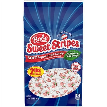 Brach's Bobs Sweet Stripes Soft Peppermint Candy, 160 Individually ...