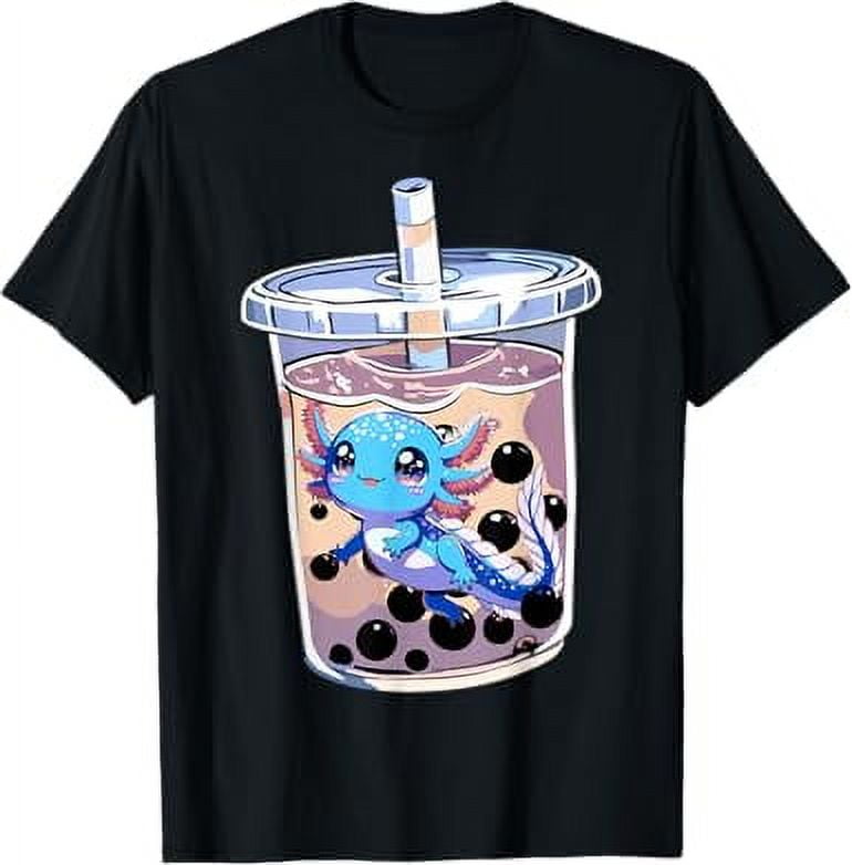 Boba Axolotl Kawaii Axolotl Bubble Tea Boba T-Shirt - Walmart.com
