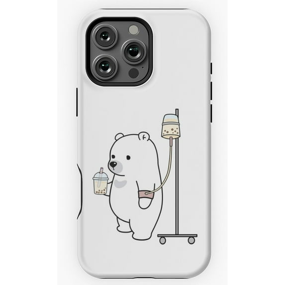Boba Bear Cute Bubble Tea Kawaii Animal Art iPhone 11–16 Pro Max ...