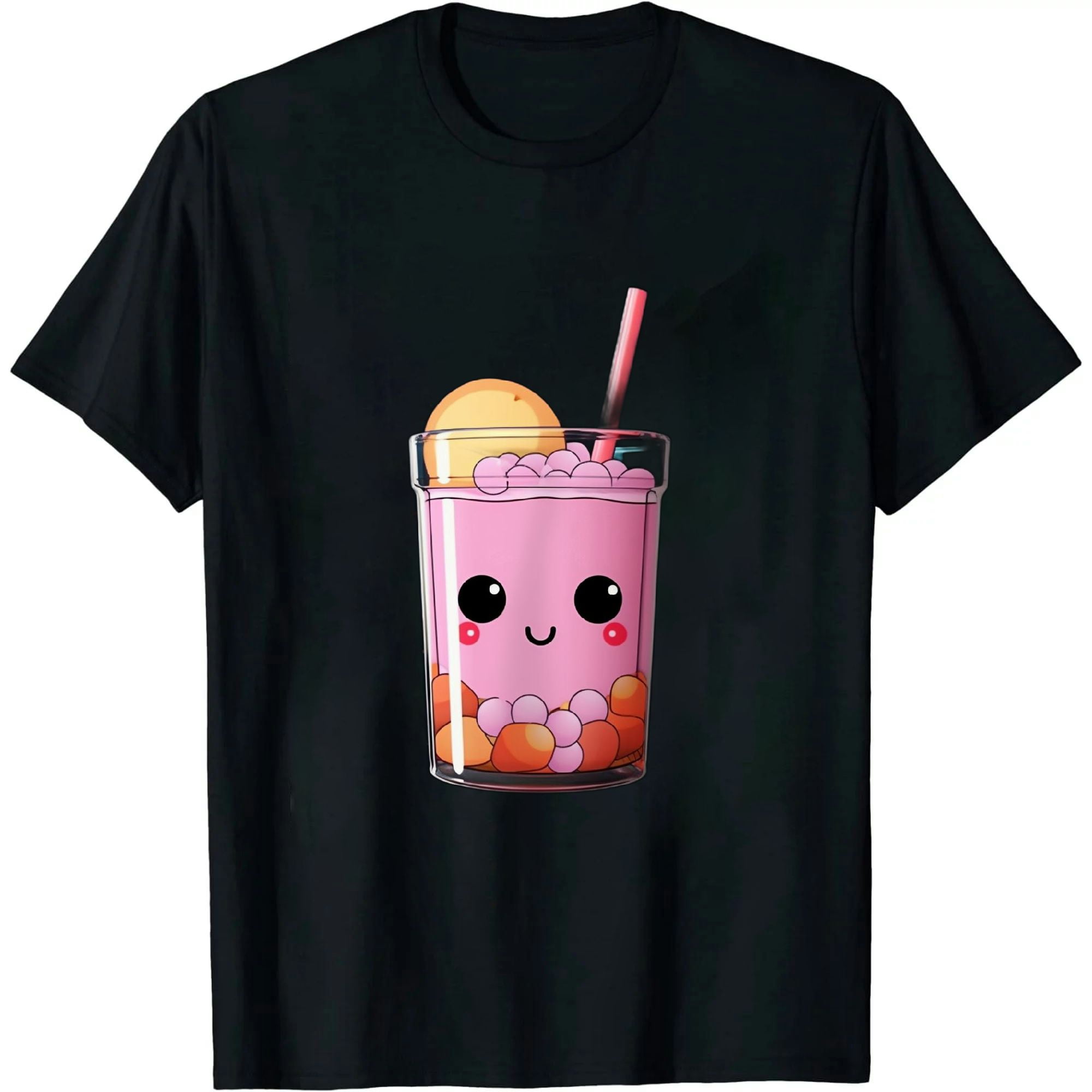 Boba Bubble Milk Tea Tea-Based Drink Tapioca Pearls T-Shirt - Walmart.com