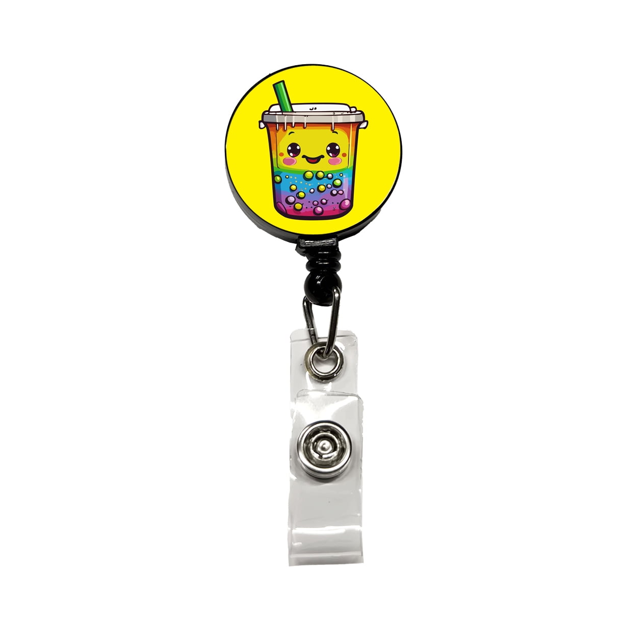 Boba Bubble Tea Rainbow Cute Retractable Reel ID Badge Key Card Name ...
