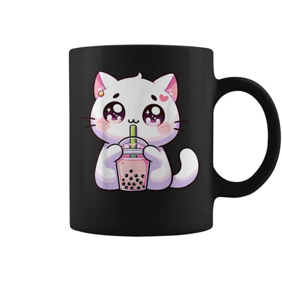 Boba Cat Boba Tea Bubble Tea Kawaii Cat Coffee Mug - Walmart.com