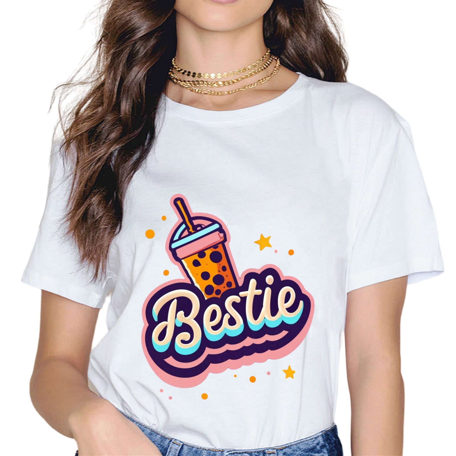 Boba Girl Bes Teas Besties Bubble Tea Best Friends T-Shirt - Walmart.com