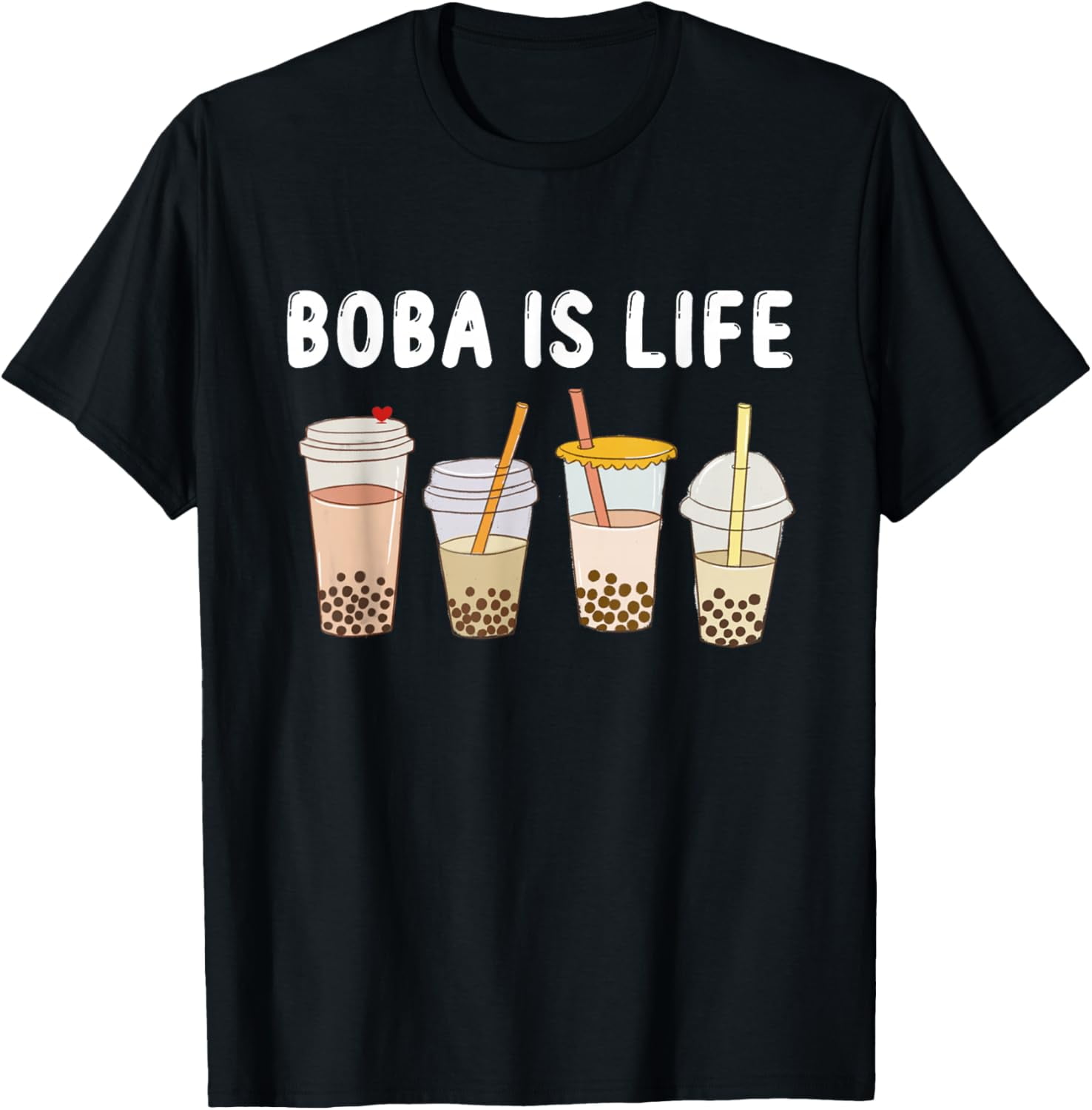 Boba Is Life Funny Kawaii Bubble Milk - Bubble Tea Boba Tea T-Shirt ...