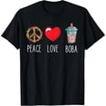 Boba Love Peace Bubble Tea Lover Tapioca Pearl Milk Tee Gift Unisex T ...