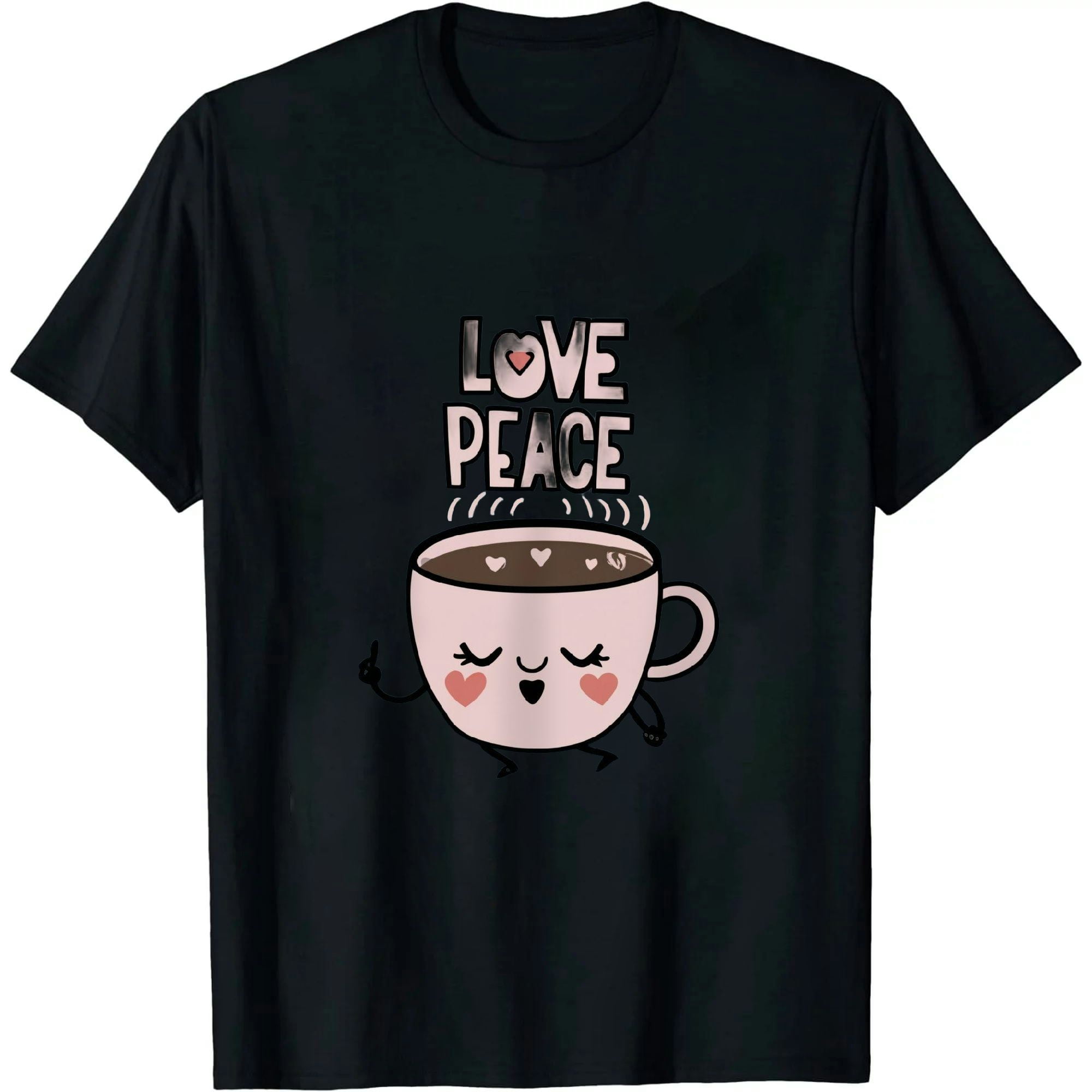 Boba Love Peace Bubble Tea Lover Tapioca Pearl Milk Tee T-Shirt ...