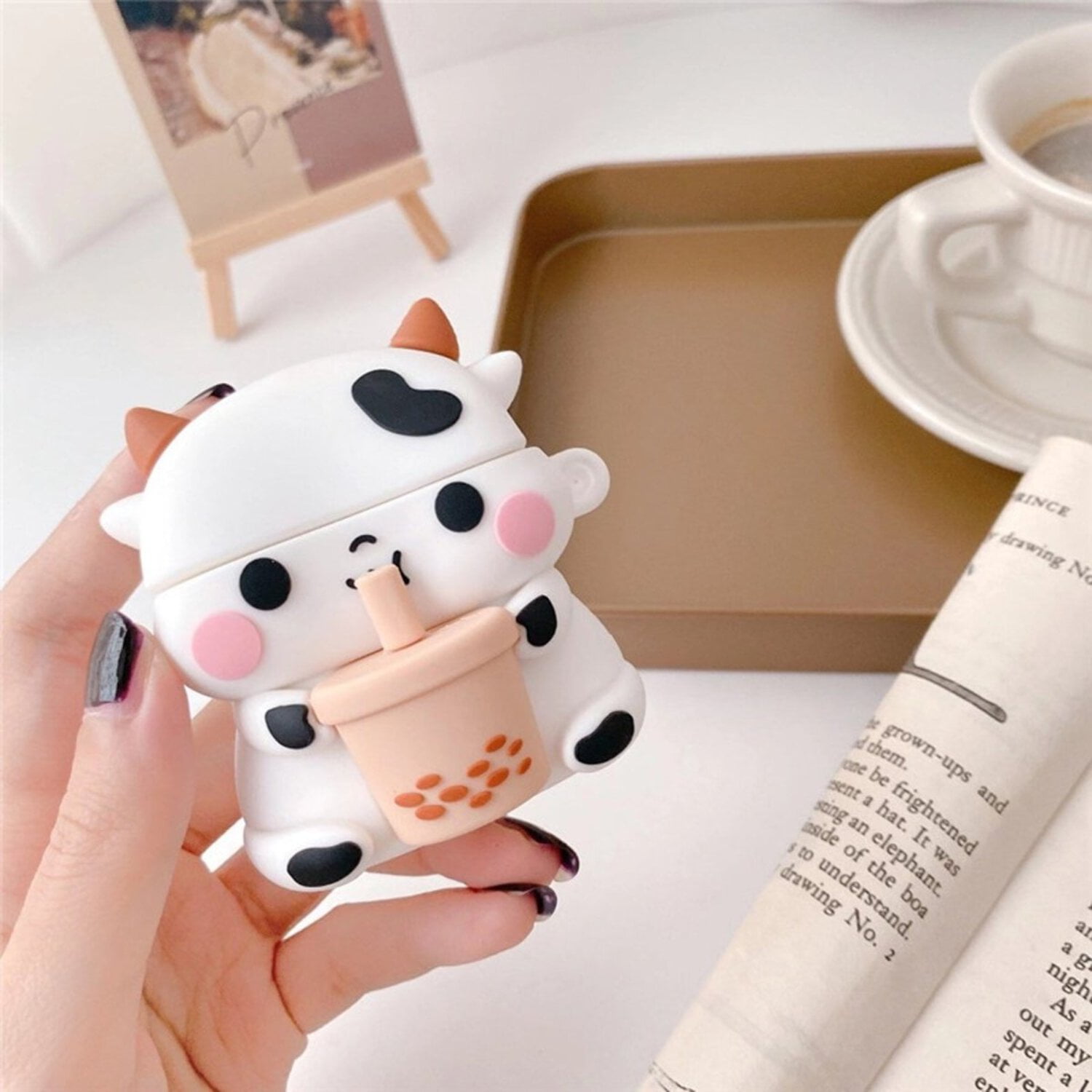 Boba Milk Cow Earphone Case Earbuds Case Accessories Cover for Airpods ...