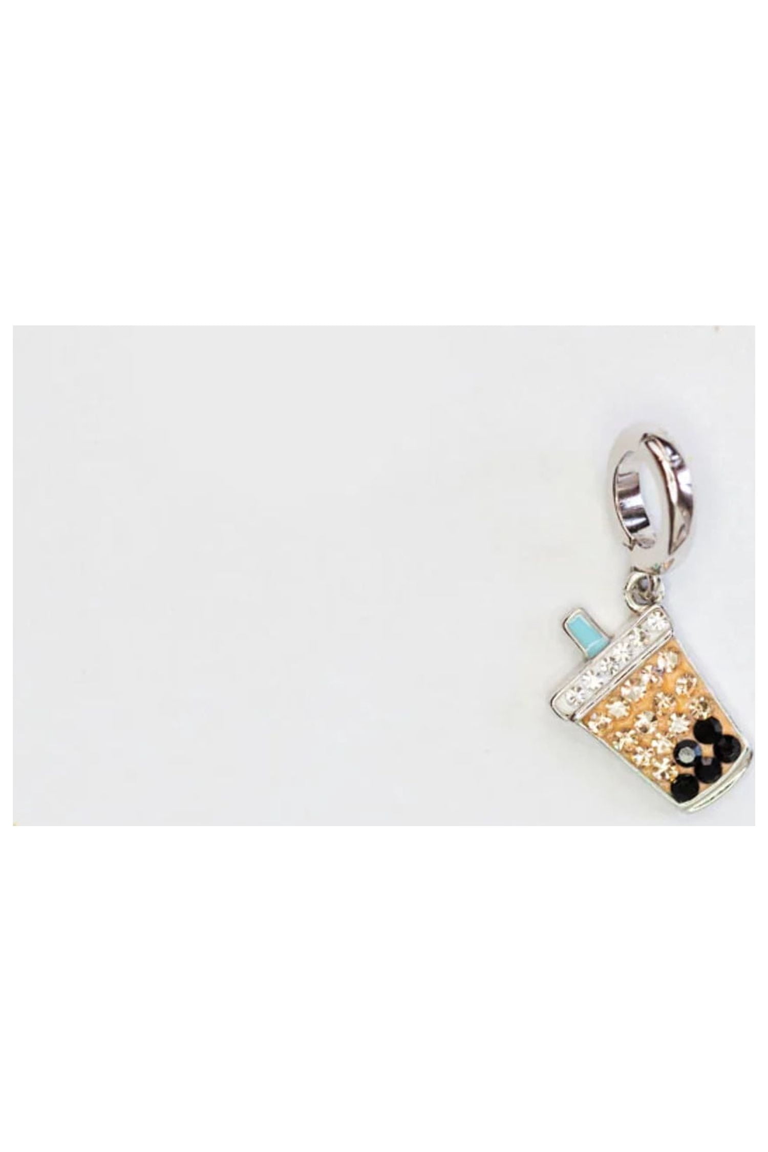 Boba Milk Tea Crystal Sterling Silver Charm - Walmart.com