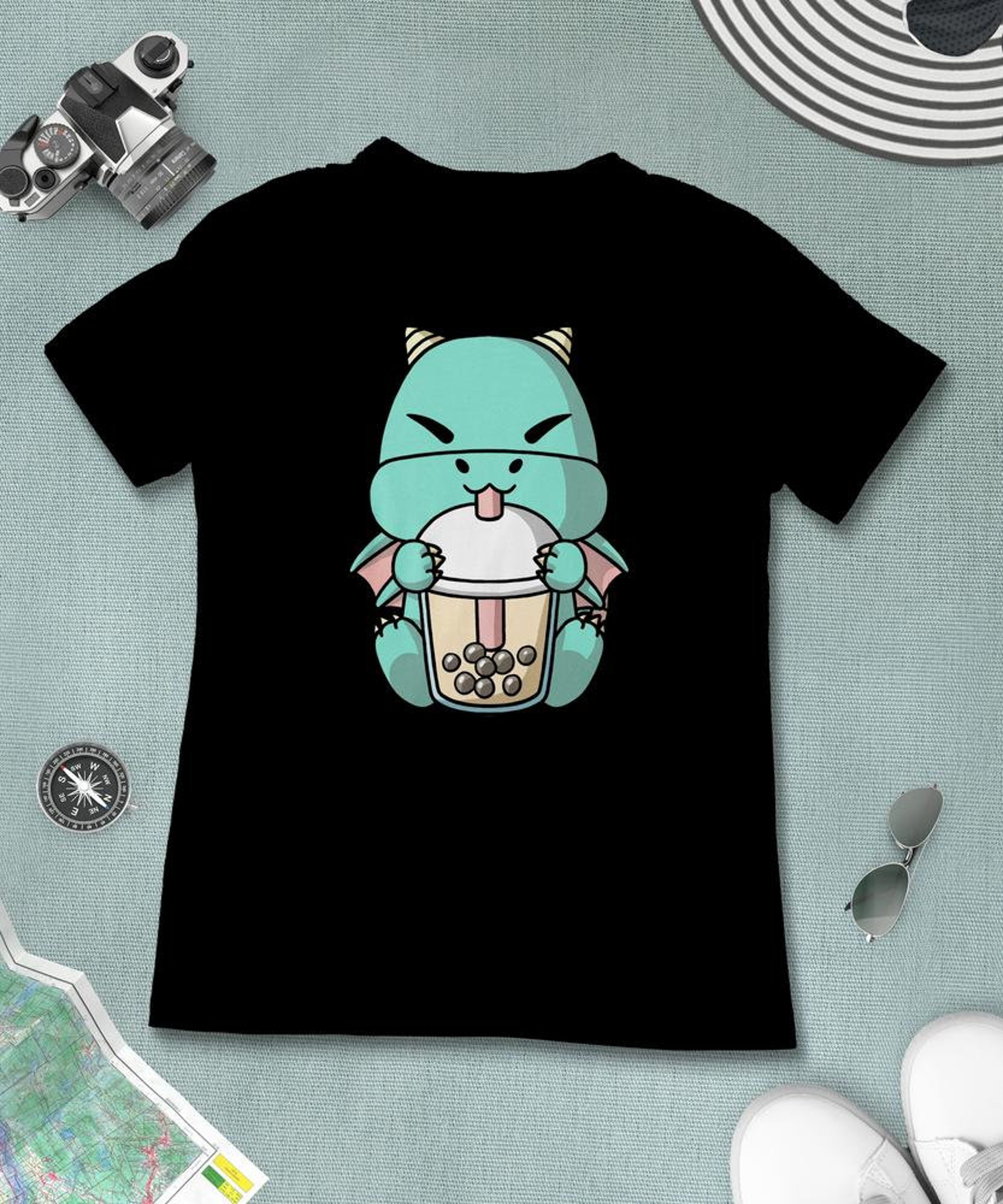 Boba Milk Tea Dragon T-Shirt, Funny Boba Milk Tea Shirt, Bubble Tea T ...