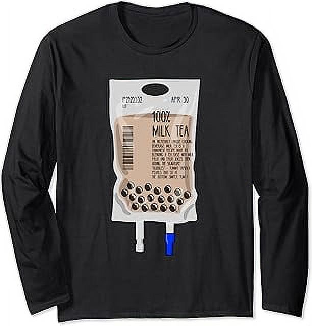 Boba Milk Tea Infusion Funny Addicted to Bubble Tea Long Sleeve T-Shirt ...