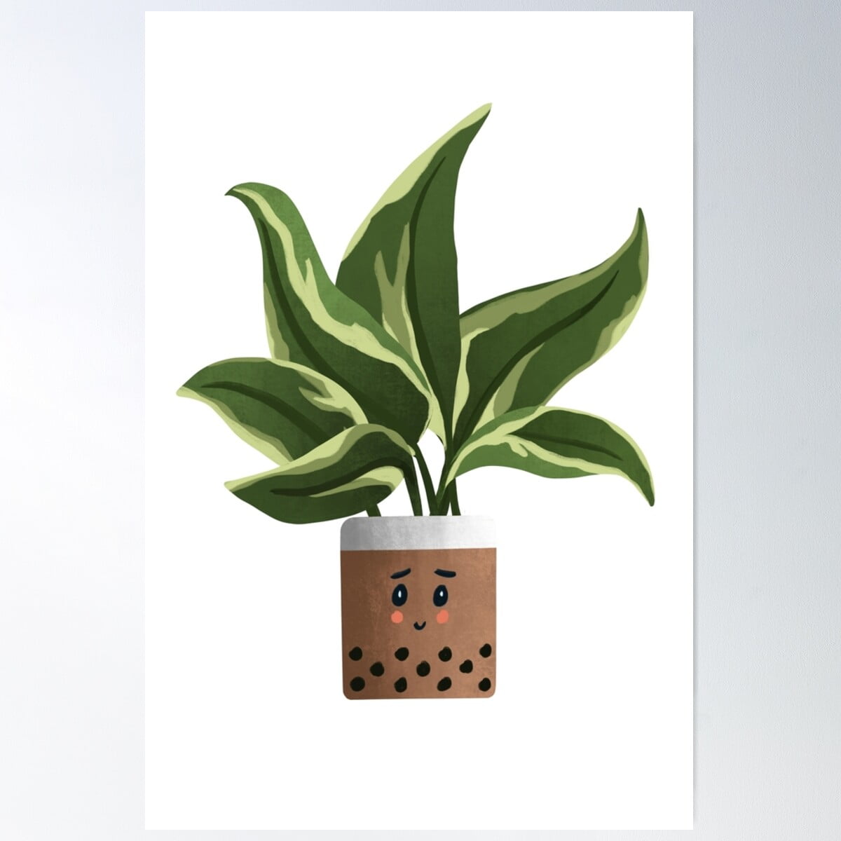 Boba Milk Tea Philodendron Rio For Plant Lovers Poster Wall Art, Modern ...