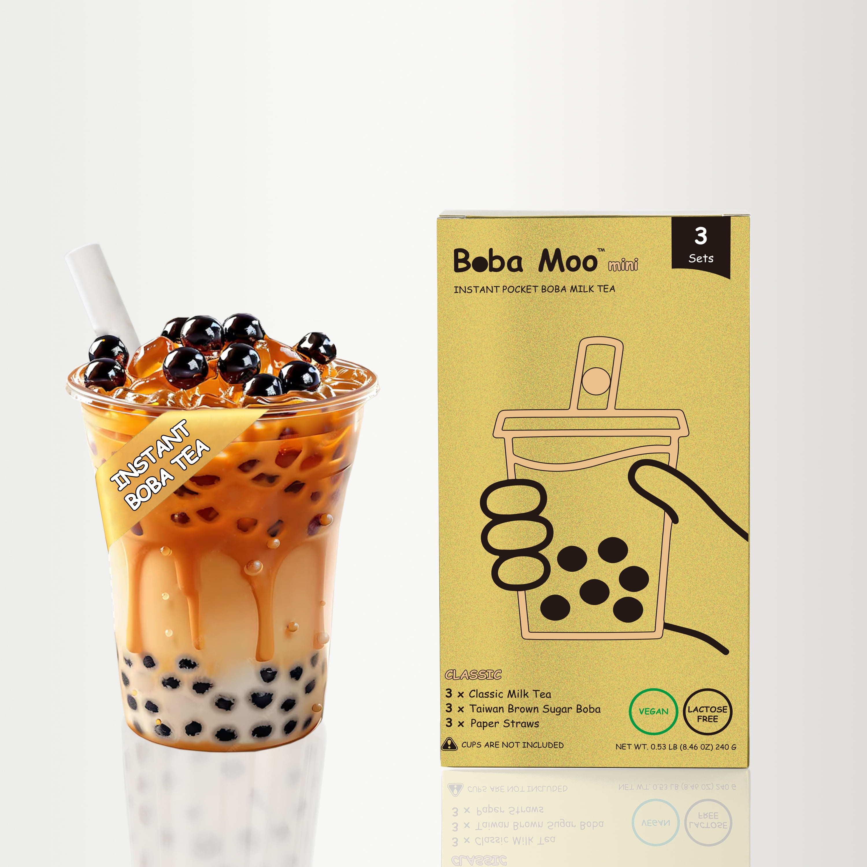 Boba Moo Mini Premium Boba Tea Kit With Classic Milk Tea Flavor - Only ...