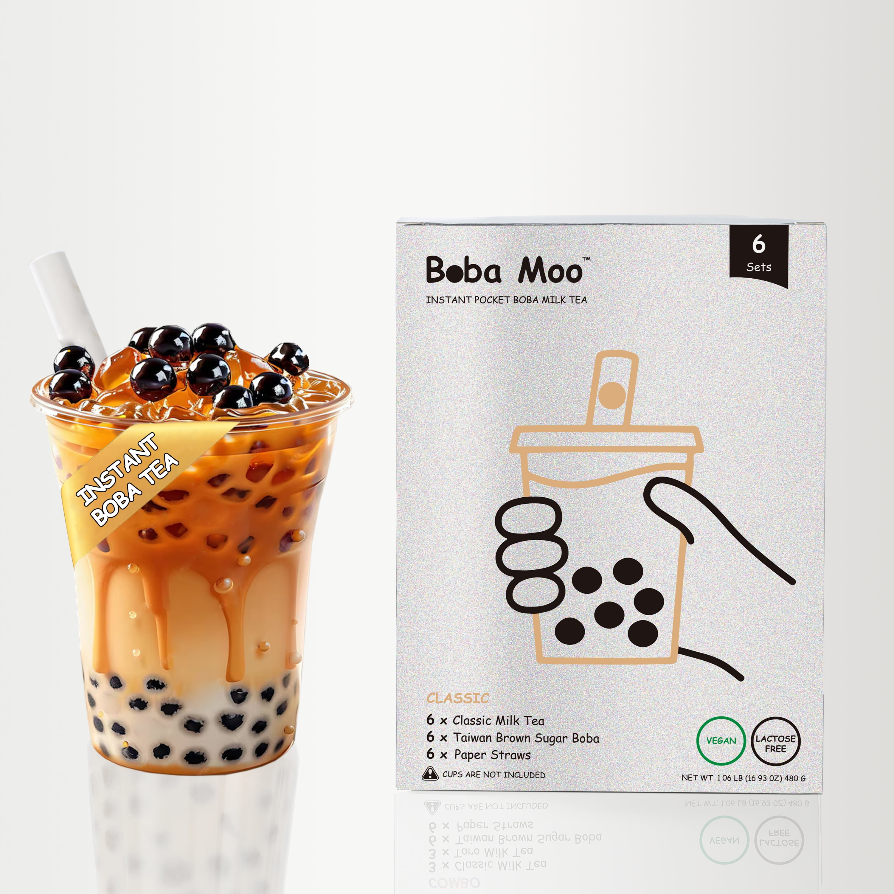 Boba Moo Premium Boba Tea Kit With Classic Milk Tea Flavor - Only ...