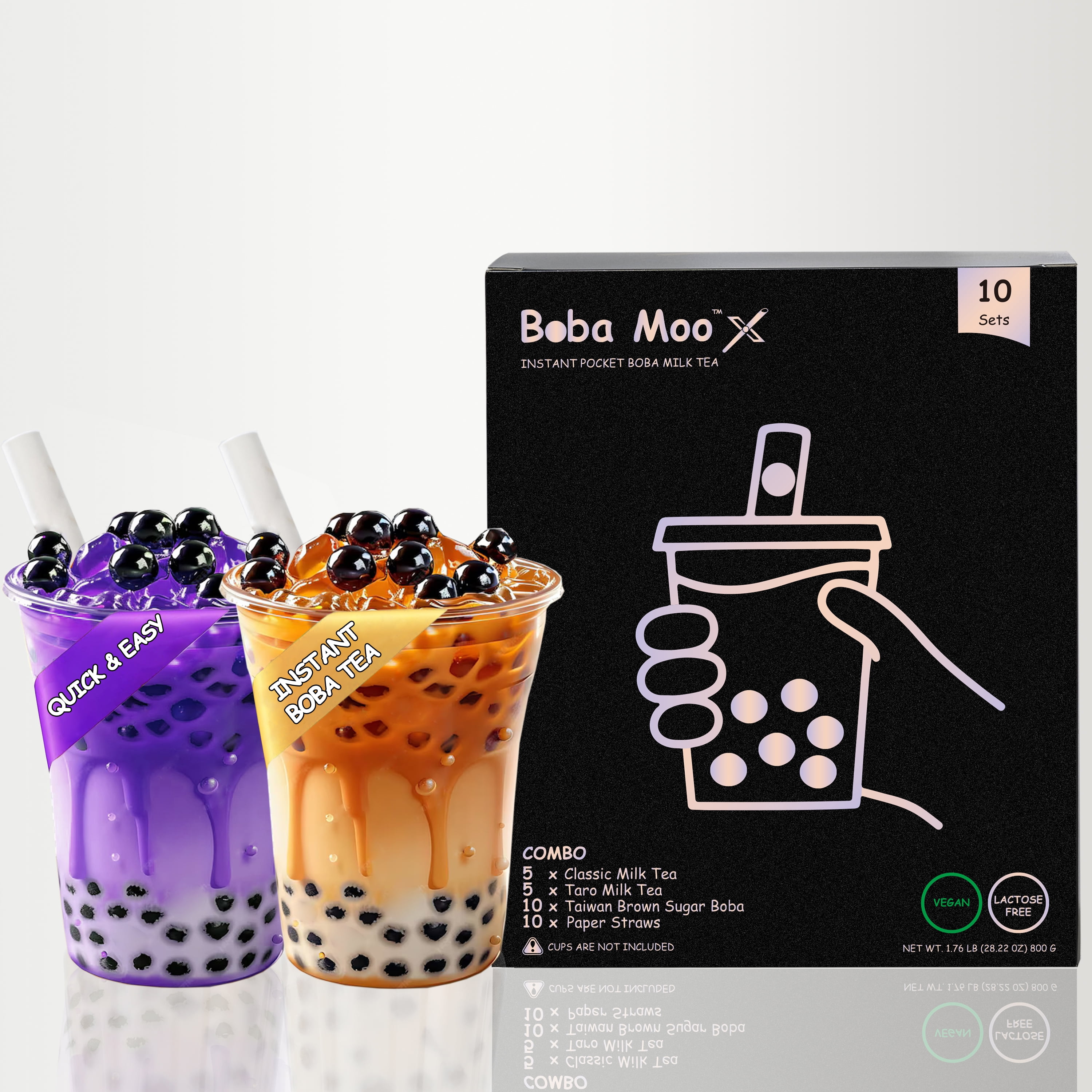 Boba Moo X Premium Boba Tea Kit Combo (Classic & Taro) - Only 5,000 Kits Yearly, Small Batch ...
