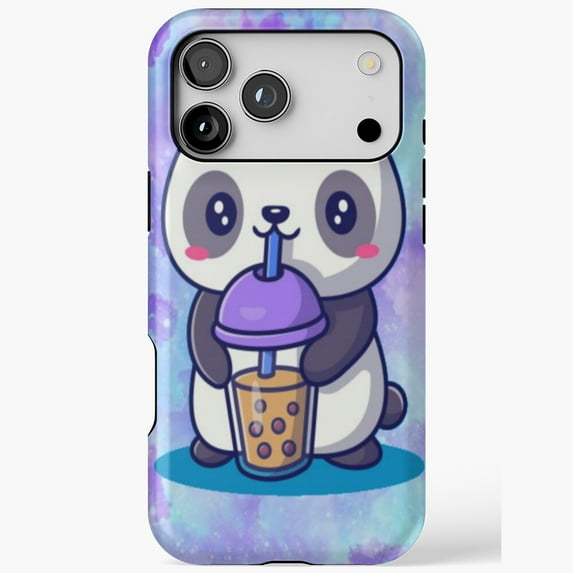 Boba Panda Cute Cartoon Bubble Tea Artwork iPhone Case 17 16 15 14 13 ...