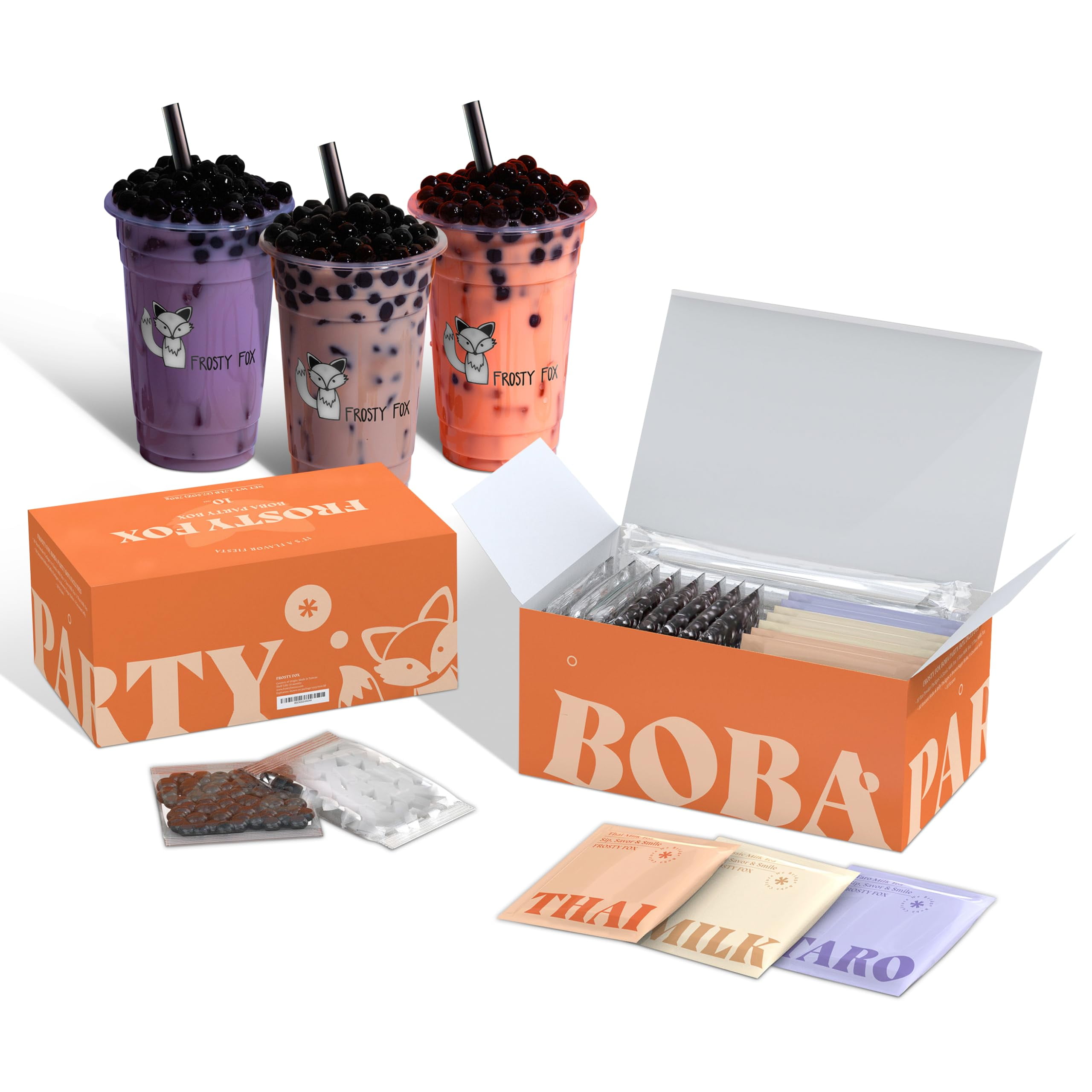 Boba Party Box | Milk Boba Tea Kit Milk Tea Boba Instant Bubble Tea DIY ...