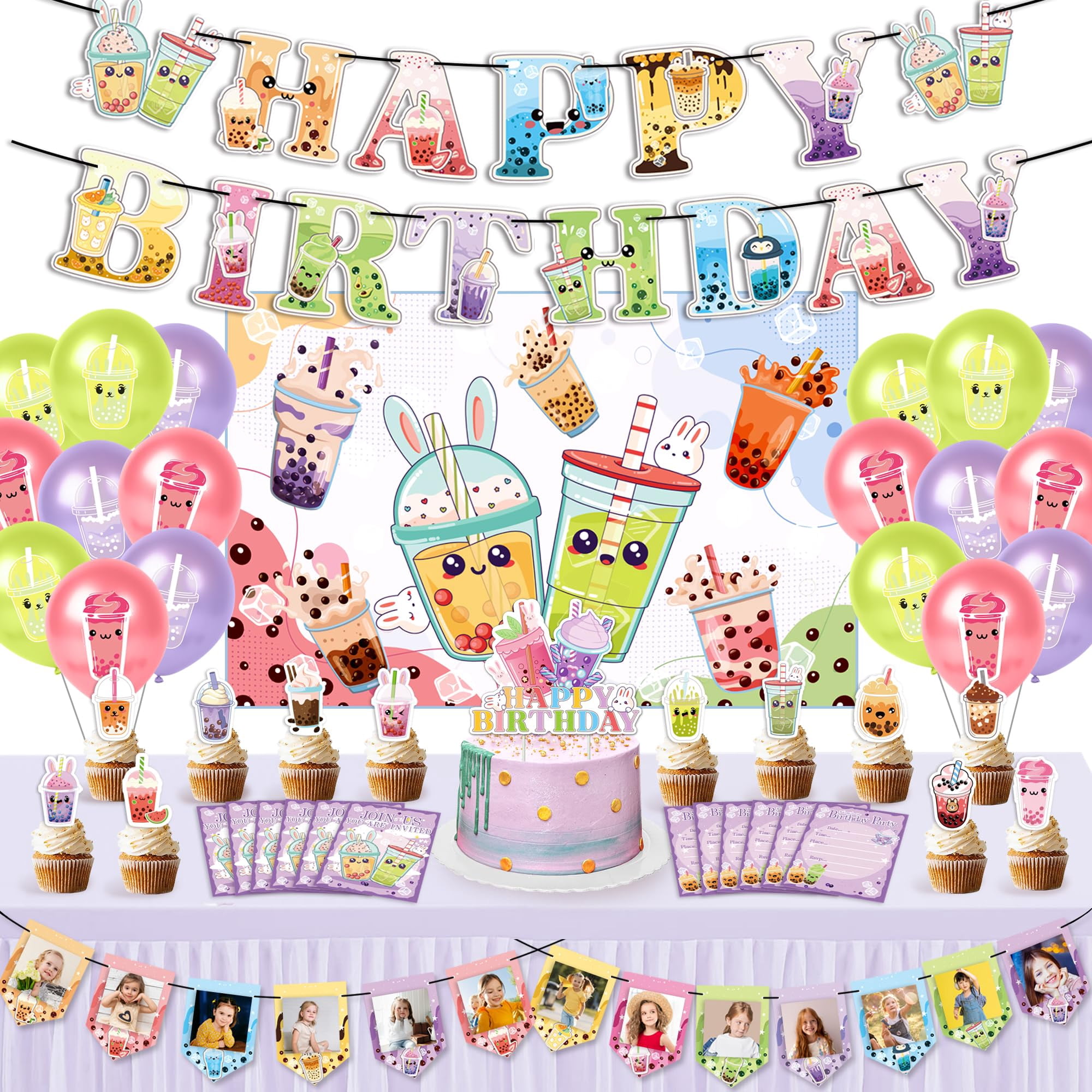 Boba Party Decorations Milk CM31 Tea Themed Party Supplies for Girls ...