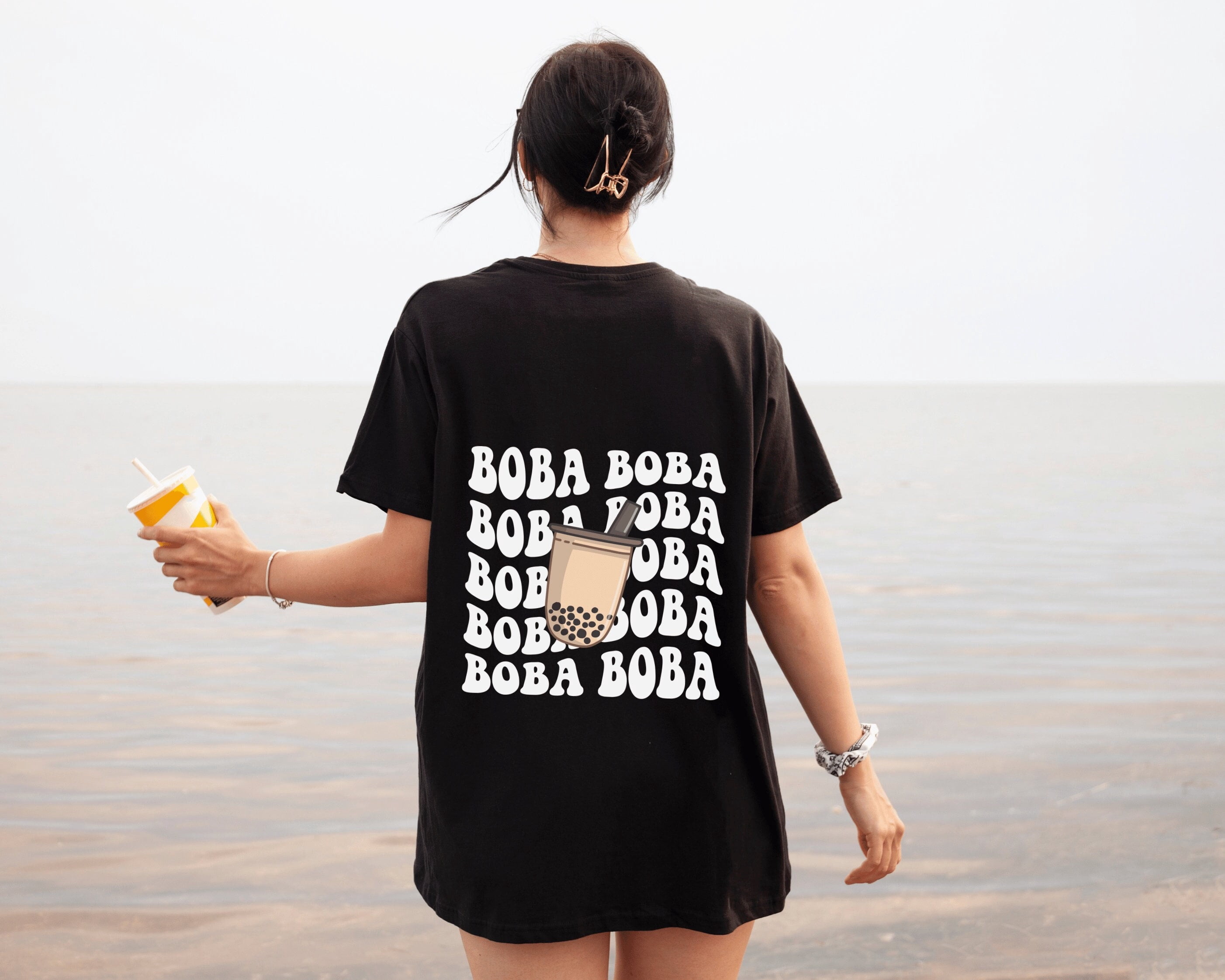Boba Shirt, Bubble Tea T-shirt, Boba Tea Milk Tea T-Shirt, Back Print ...