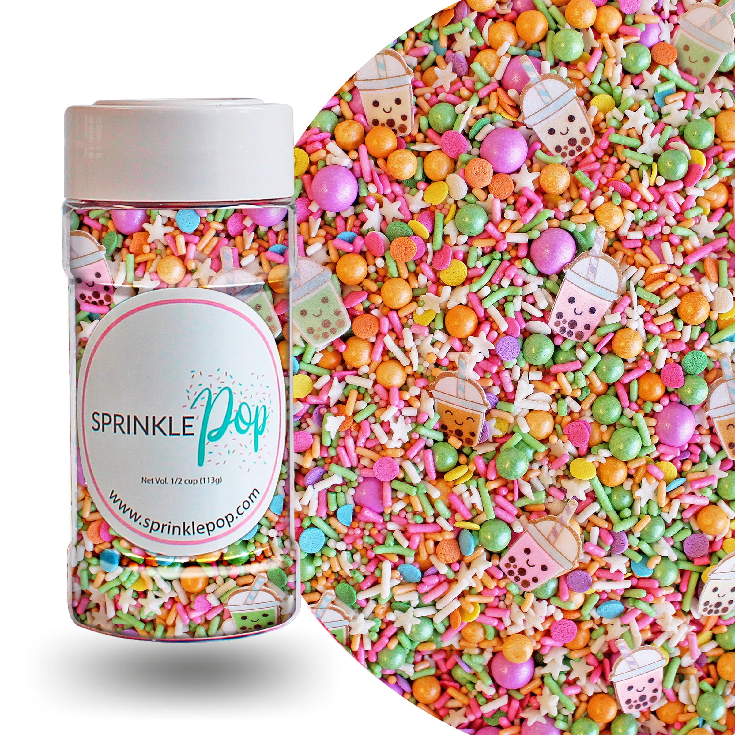 Boba Sprinkle Mix| Sprinkles Made In USA By Sprinkle Pop| Pink Orange ...