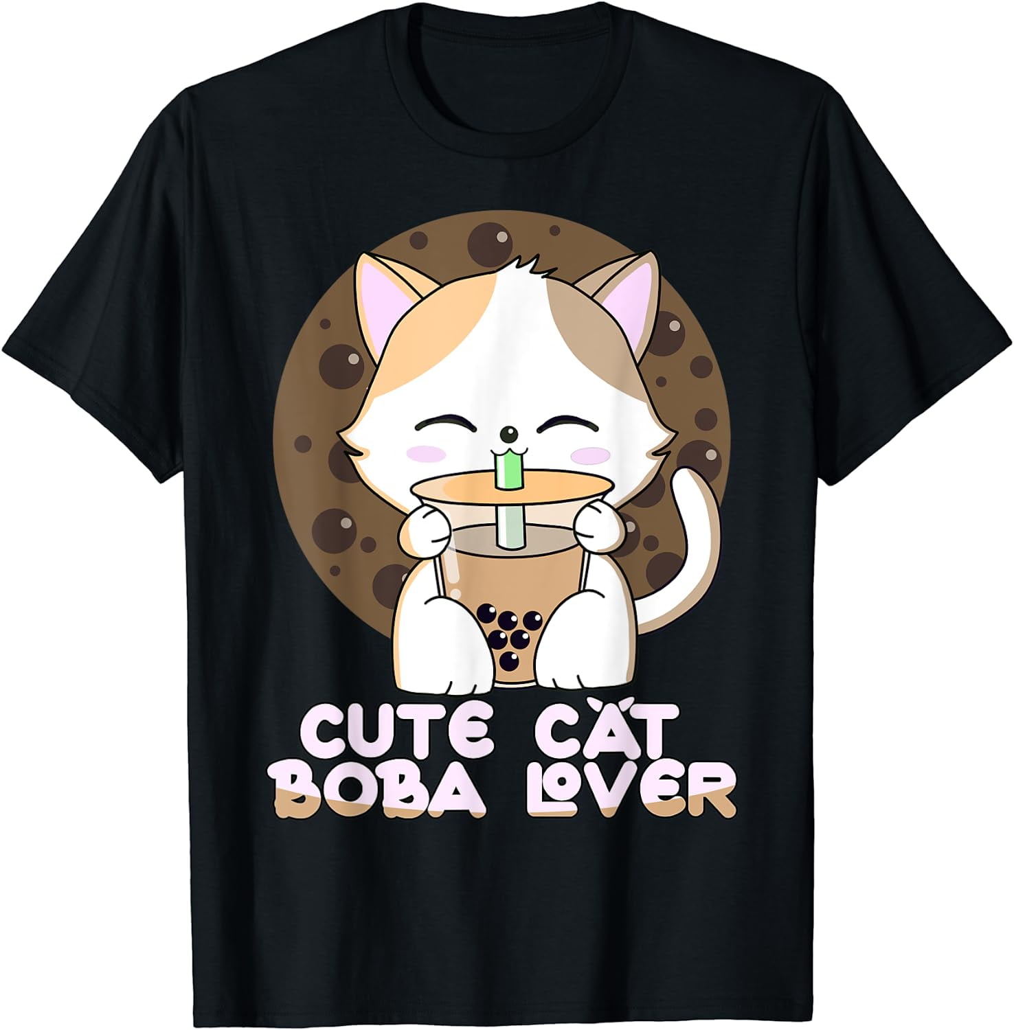 Boba Squad Tapioca Boba Pearls Cute Cat Milk Bubble Tea Goal T-Shirt ...