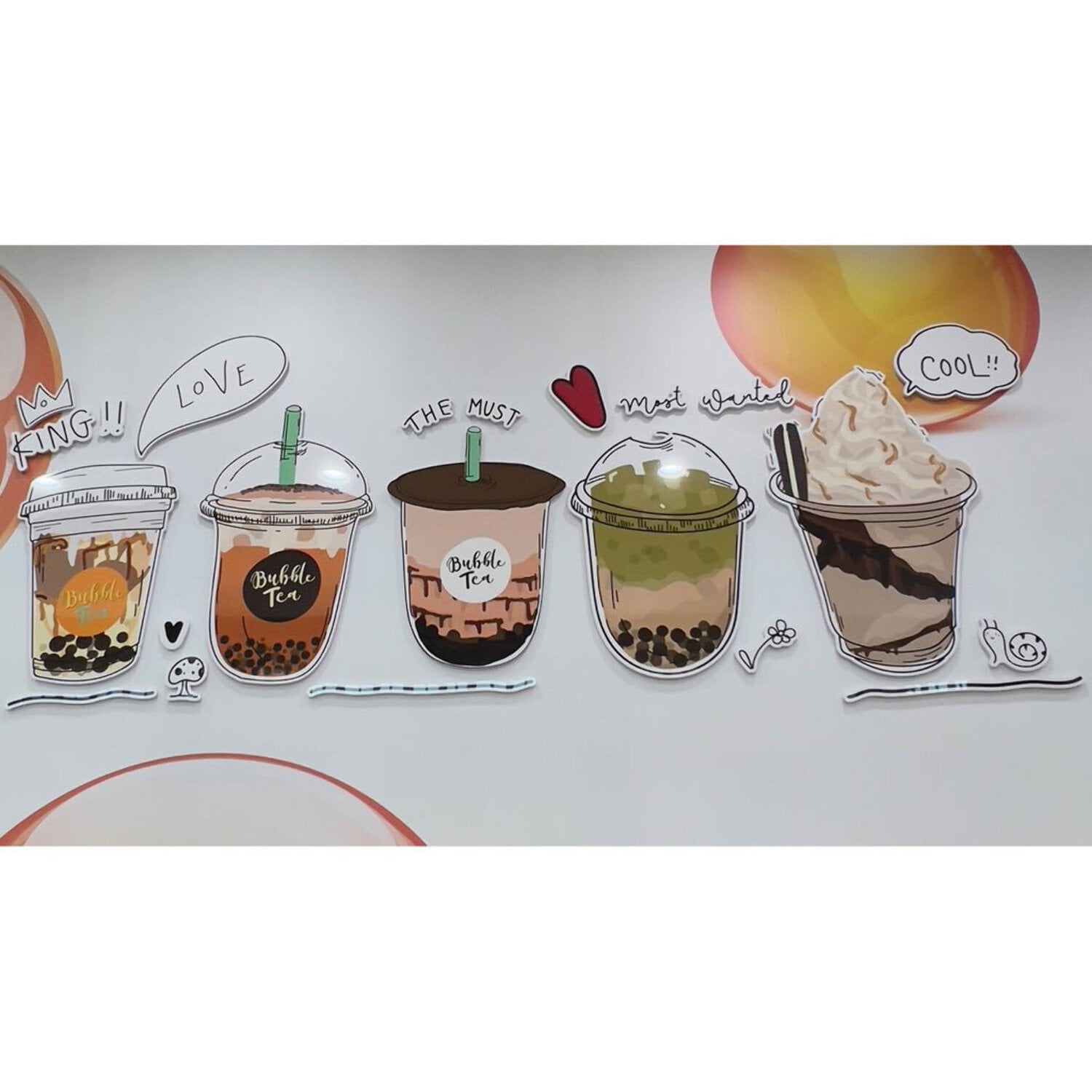 Boba Store Decor Fancy Attractive 8mm Thick Foam Board Bubble Tea Shop ...
