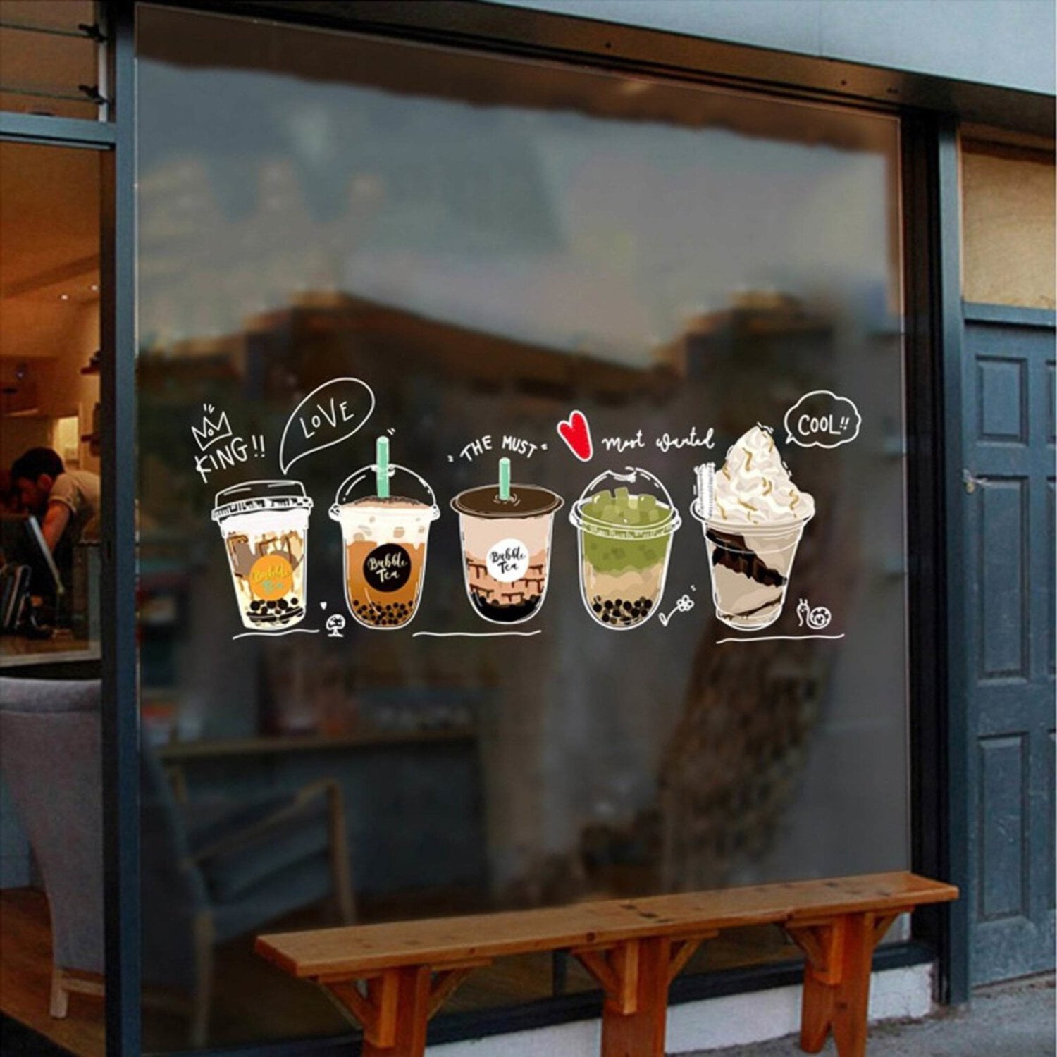 Boba Store Decorative Static Glass Film Cling Non-Adhesive - Walmart.com