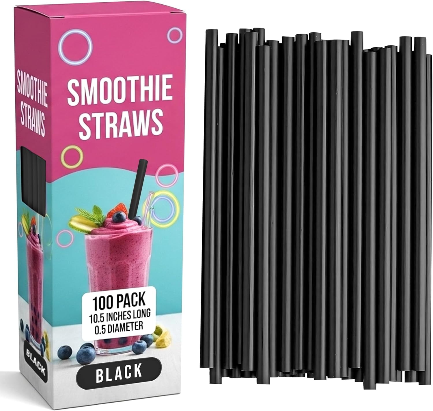 Boba Straws, Smoothie Straws, for Milkshake, Large, Wide, Bubble Tea ...