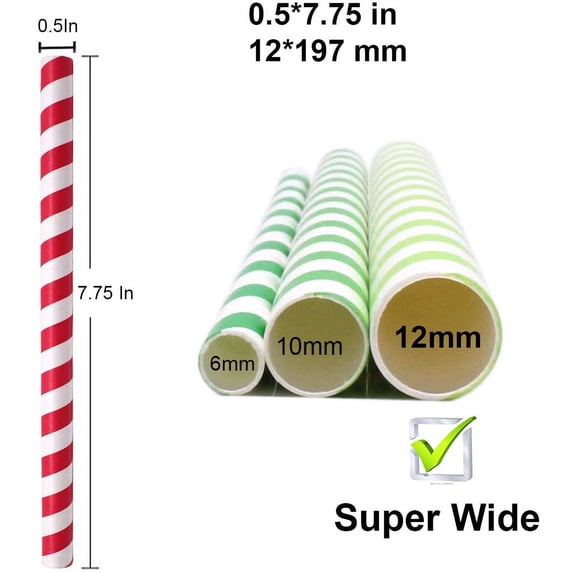 Boba Straws, Smoothies Straw Disposable Extra Large 0.5" 1/2" 12mm Wide ...
