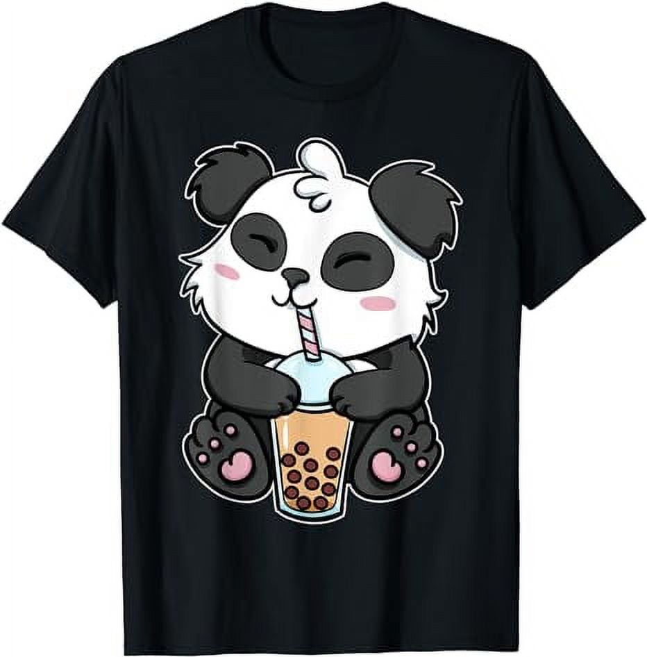 Boba Tapioca Pearls Bubble Milk Tea Drink Panda Lover T-Shirt - Walmart.com