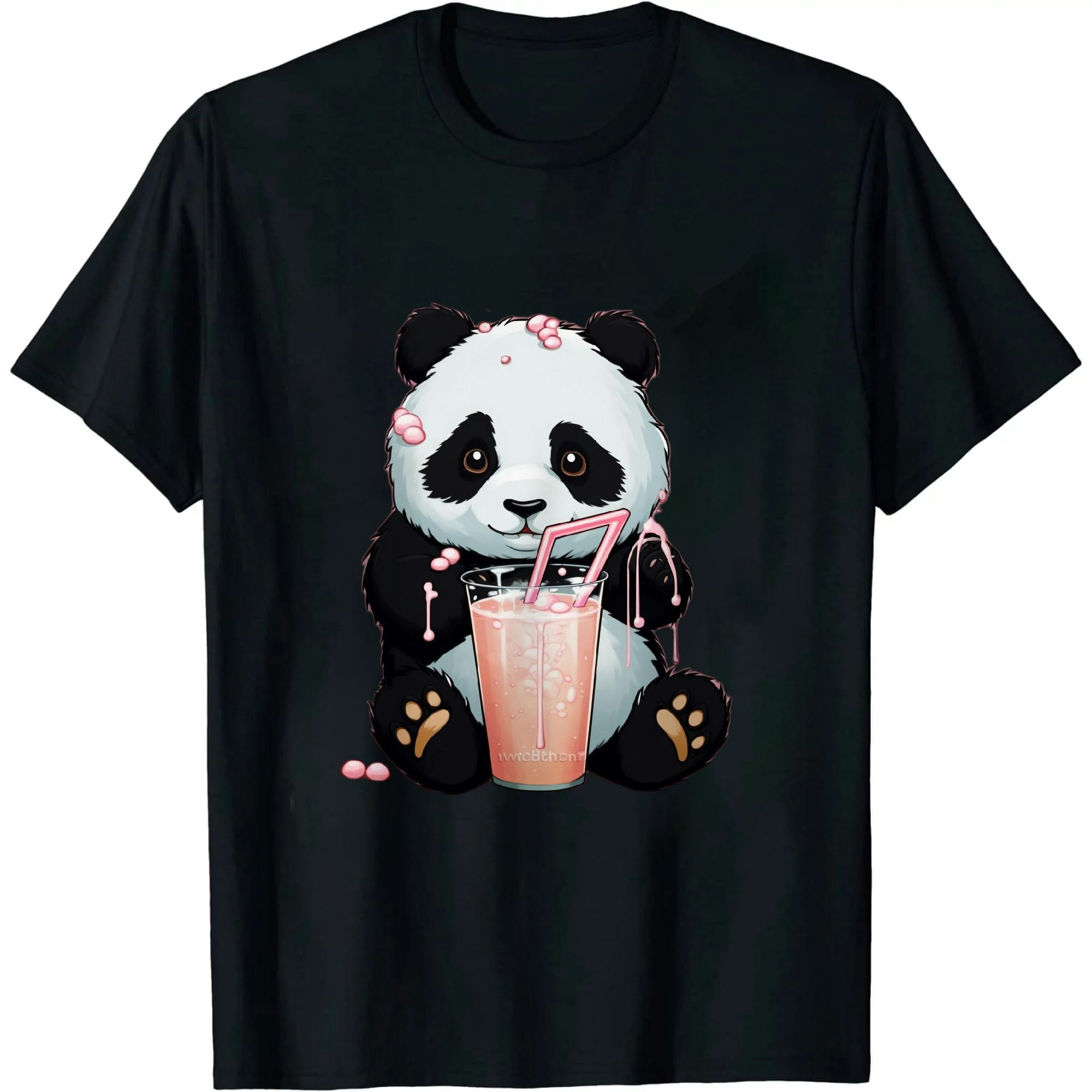 Boba Tapioca Pearls Bubble Milk Tea Drink Panda Lover T-Shirt - Walmart.com