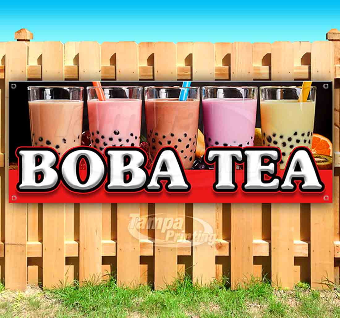 Boba Tea 13 oz Vinyl Banner With Metal Grommets - Walmart Business Supplies