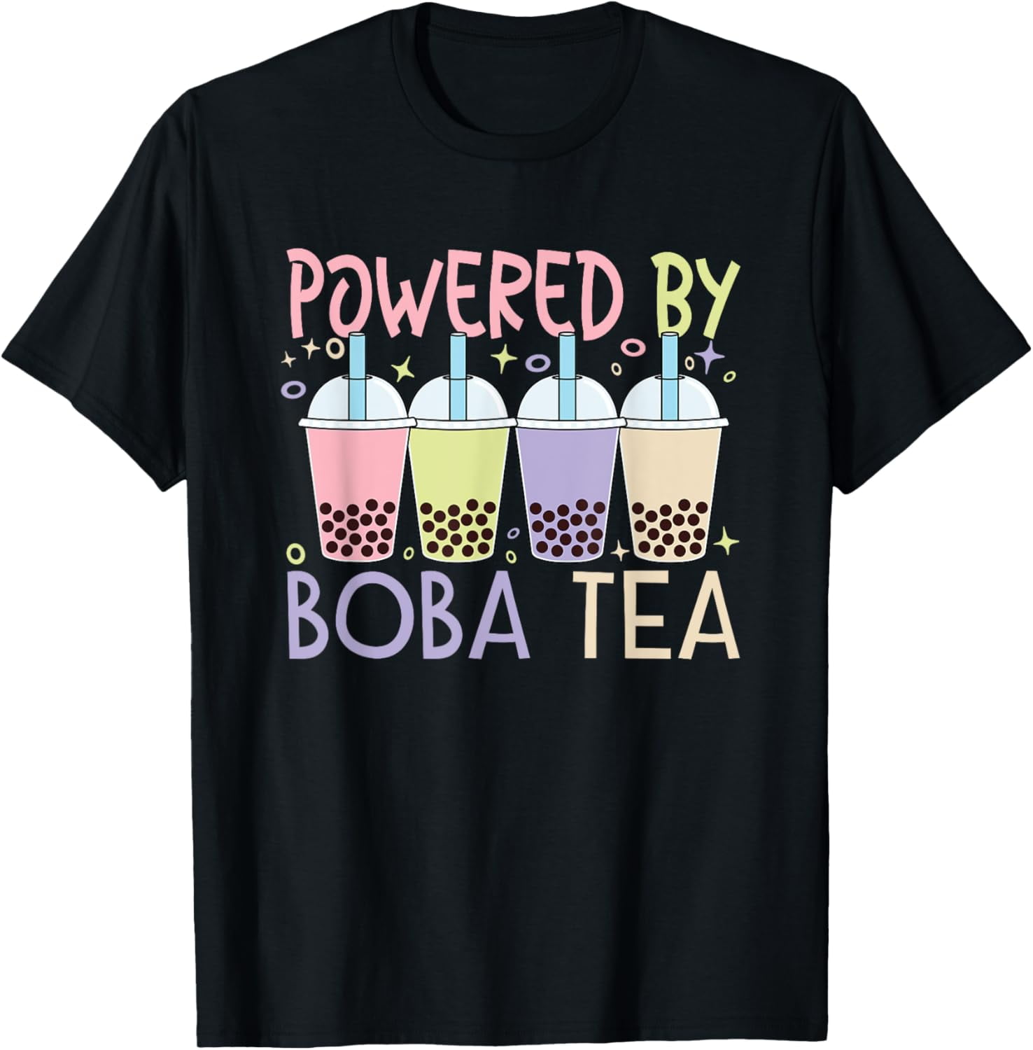 Boba Tea Bubble Tea Milk Tea Tea Bubble T-Shirt Casual Short Sleeve ...