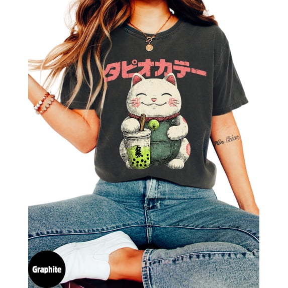 Boba Tea Cat Kawaii Bubble For Lovers T-Shirt - Walmart.com