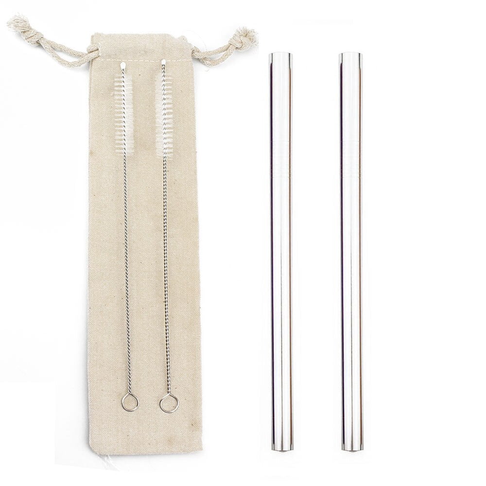 Boba Tea Metal Straw Stainless Steel Drinking Straws Straight Reusable ...