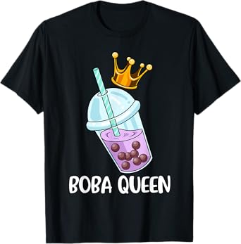 Boba Tea Shirt Girls Bubble Tea Gift Women Boba Queen Boba T-Shirt ...