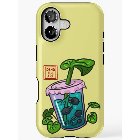 Boba Tea Tadpole Cute Frog Art Phone Case for iPhone 11 12 13 14 15 16 ...