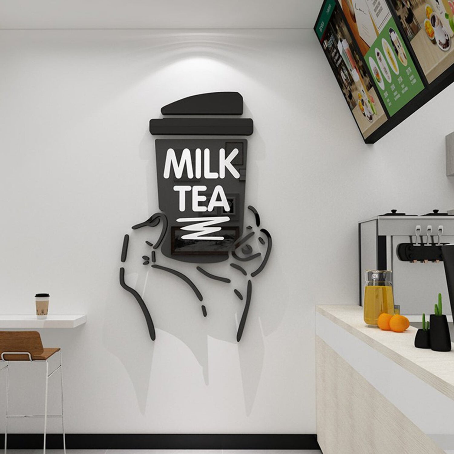 Boba Wall Decor for Home, Cafe, Restaurant, Milk Tea Shop, XL 35"w x 58 ...
