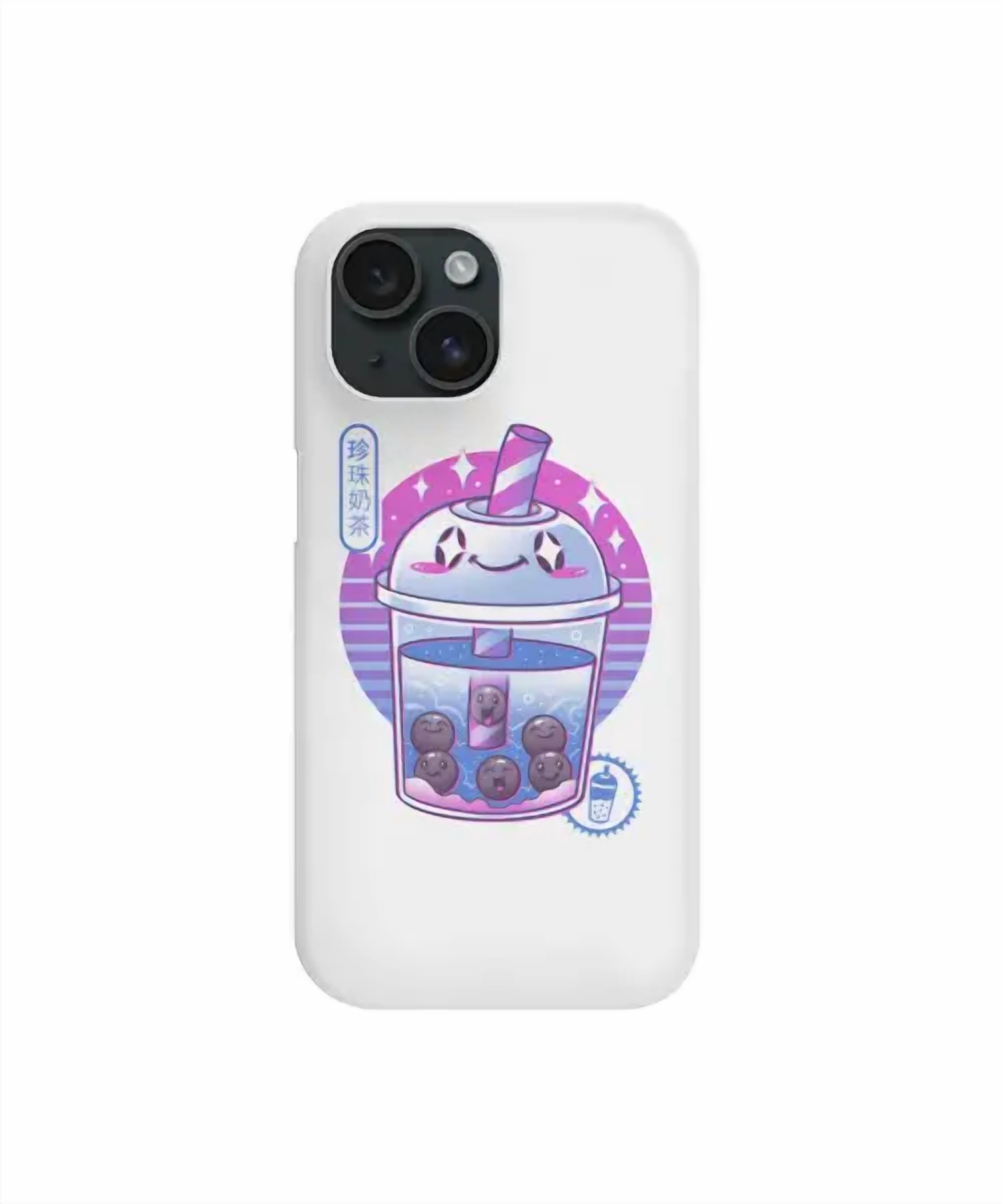 Boba Wave Tea Funny Drink Japanese Art Phone Case for iPhone 16 15 14 ...