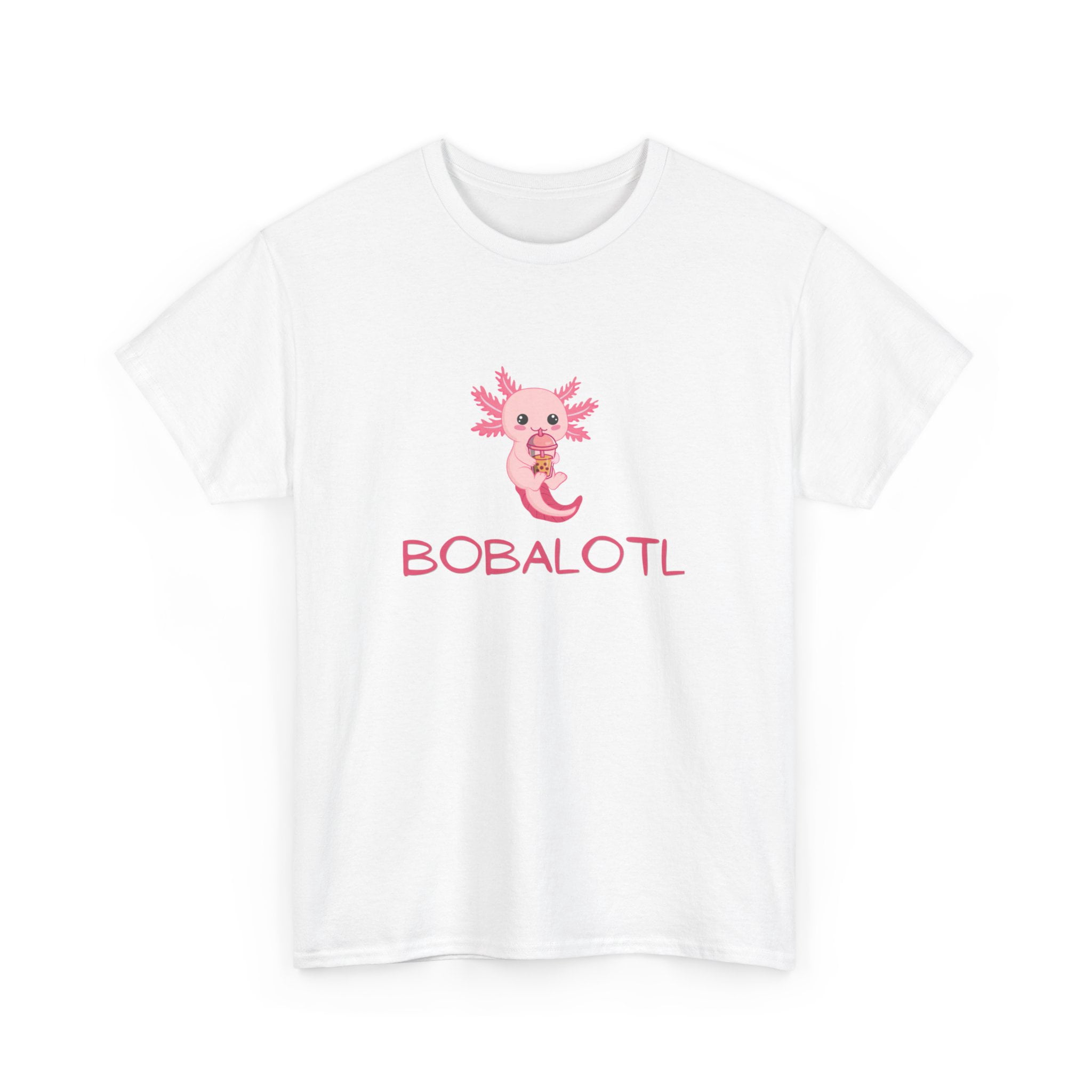 'Bobalotl" Kawaii Axolotl Drinking Boba T-shirt - Walmart.com