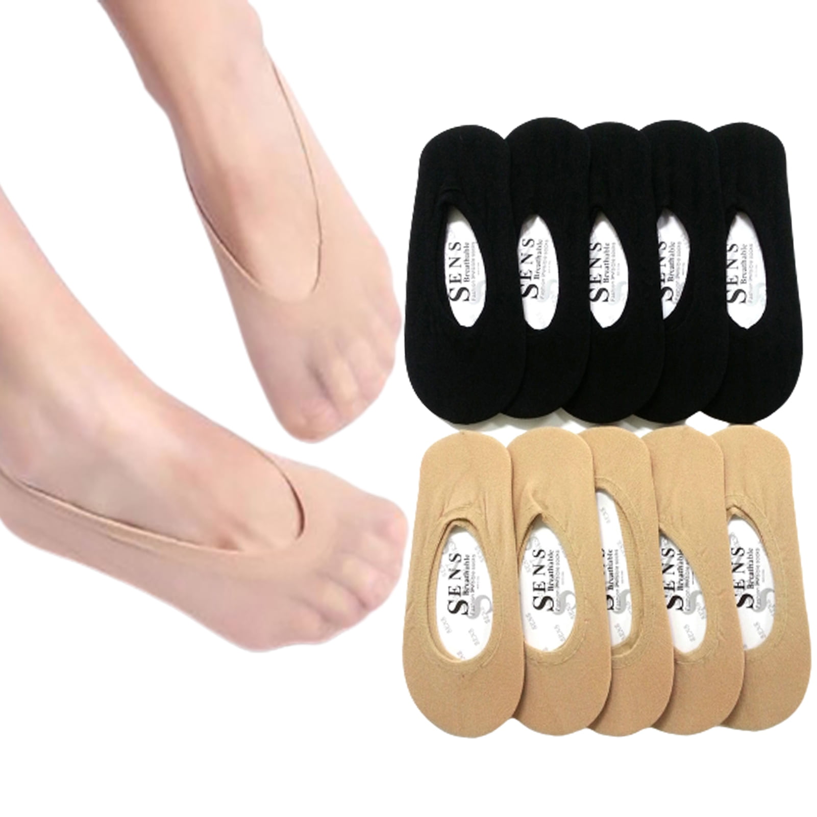 Bobasndm 10 Pairs No Show Liner Socks Womens Low Cut Cotton Nylon Boat ...