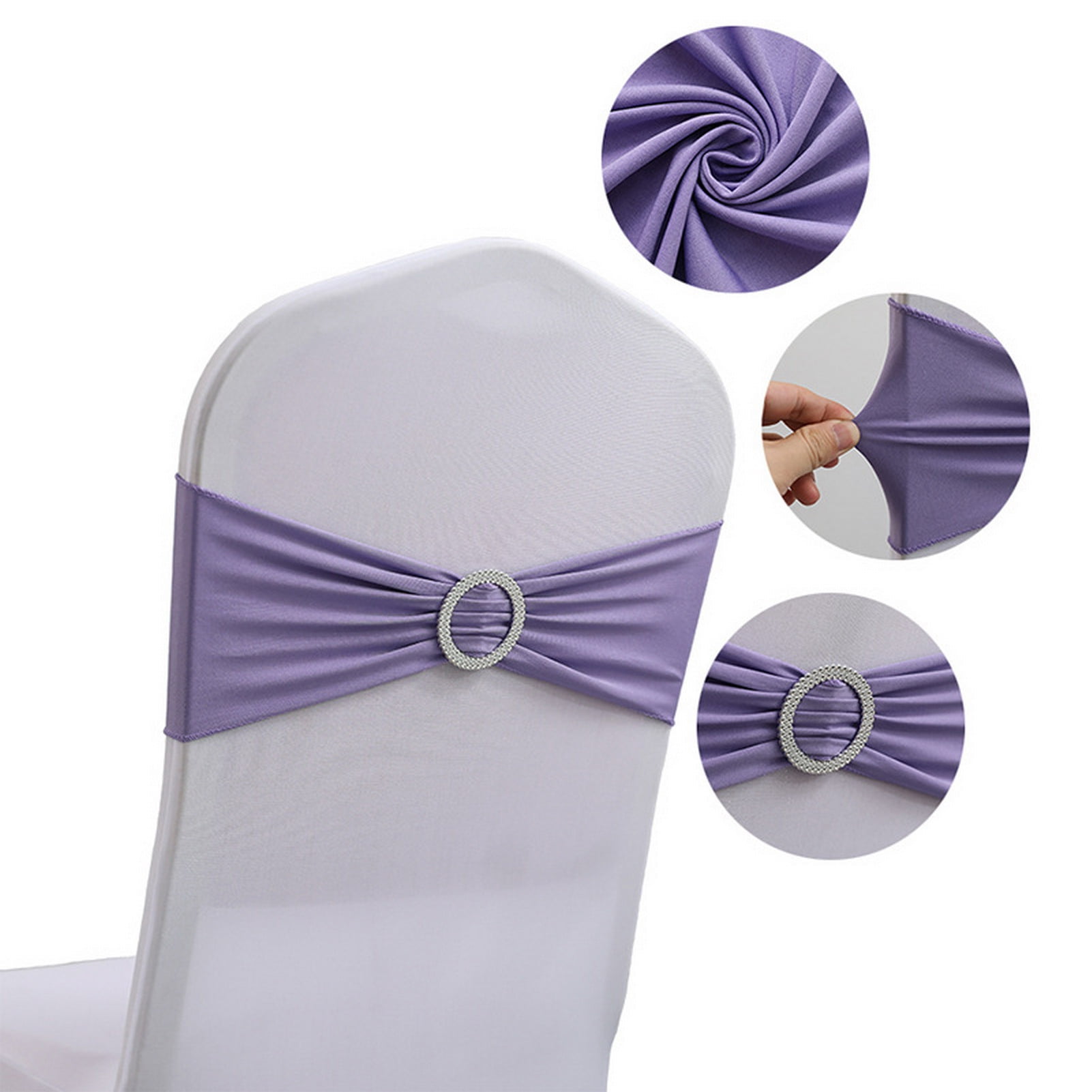 Bobasndm 10PCS Stretch Chair Sashes Bows Chair Bands with Buckle for ...