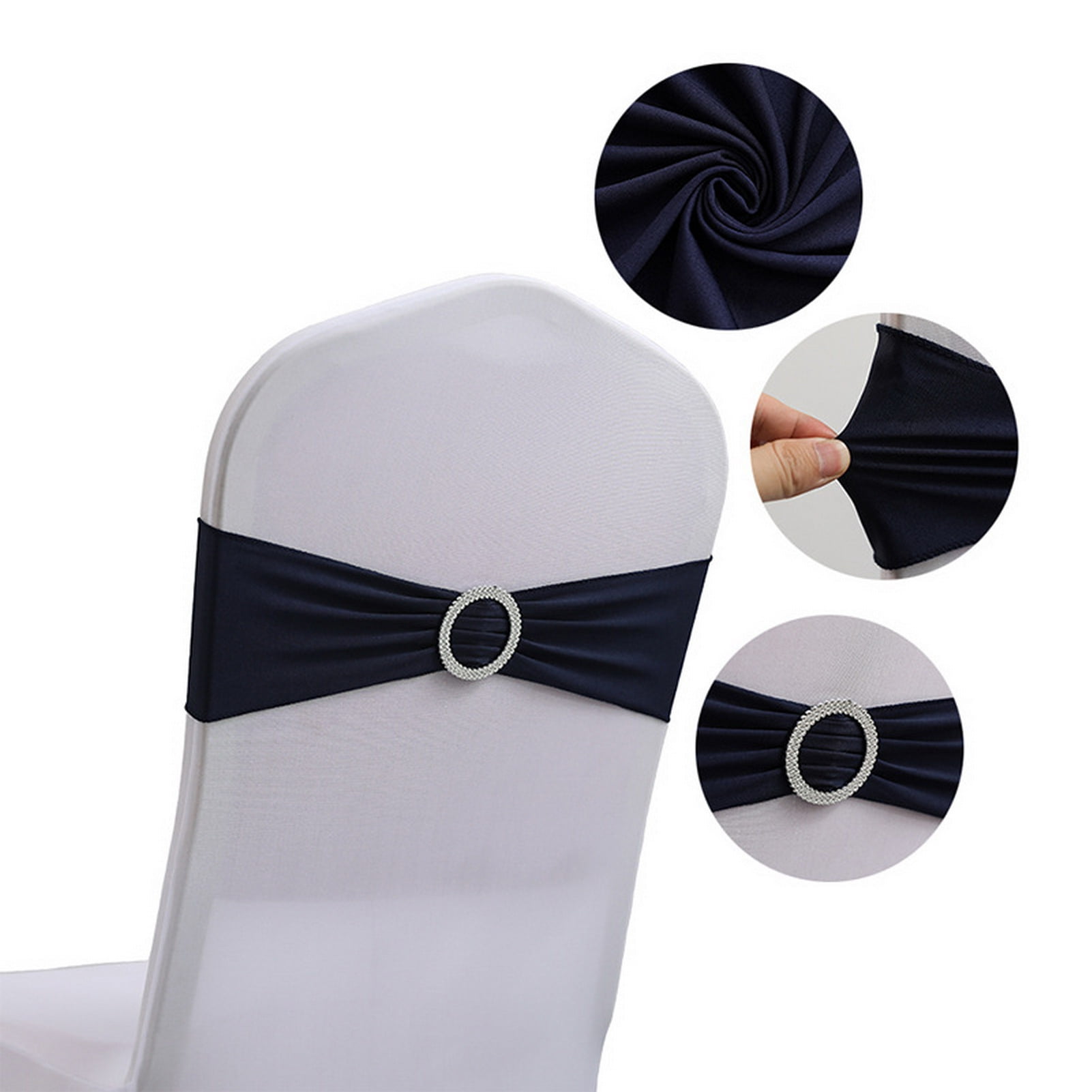 Bobasndm 10PCS Stretch Chair Sashes Bows Chair Bands with Buckle for ...