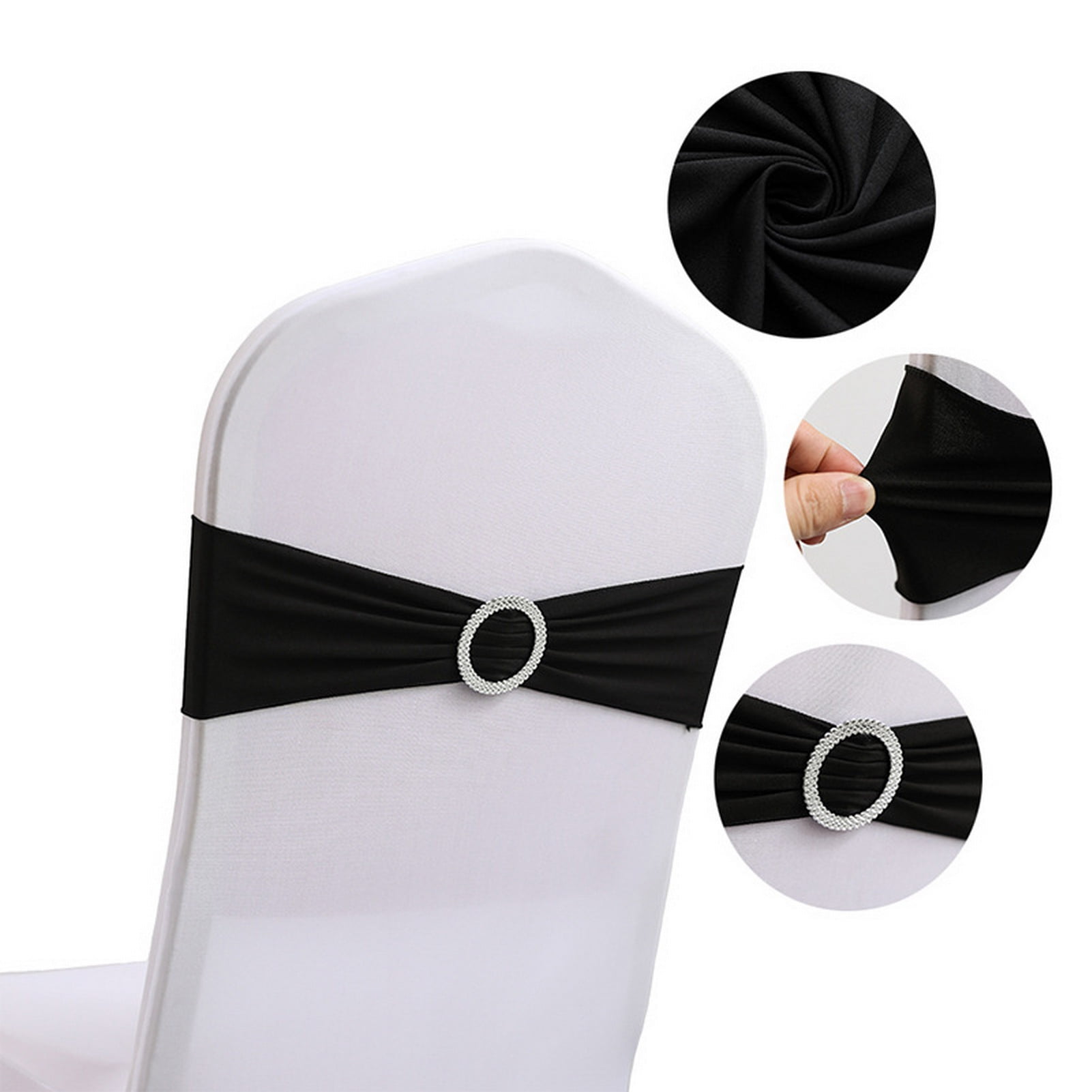 Bobasndm 10PCS Stretch Chair Sashes Bows Chair Bands with Buckle for ...