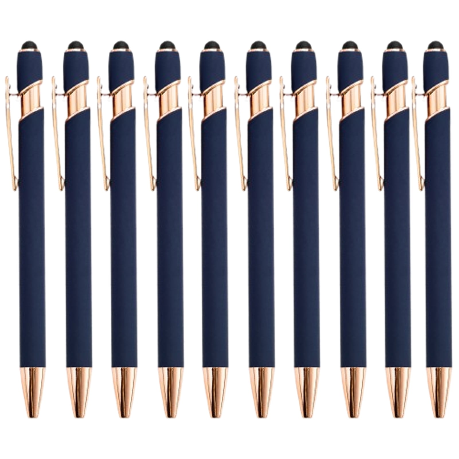 Bobasndm 12 Pack Rose Gold Ballpoint Pen with Stylus Tip, 1.0 mm Black ...