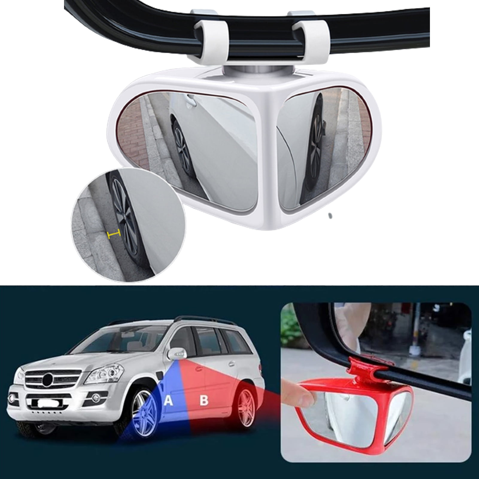 Bobasndm 2 in 1 Blind Spot Mirror,Convex Wide Angle Rear View Mirror ...