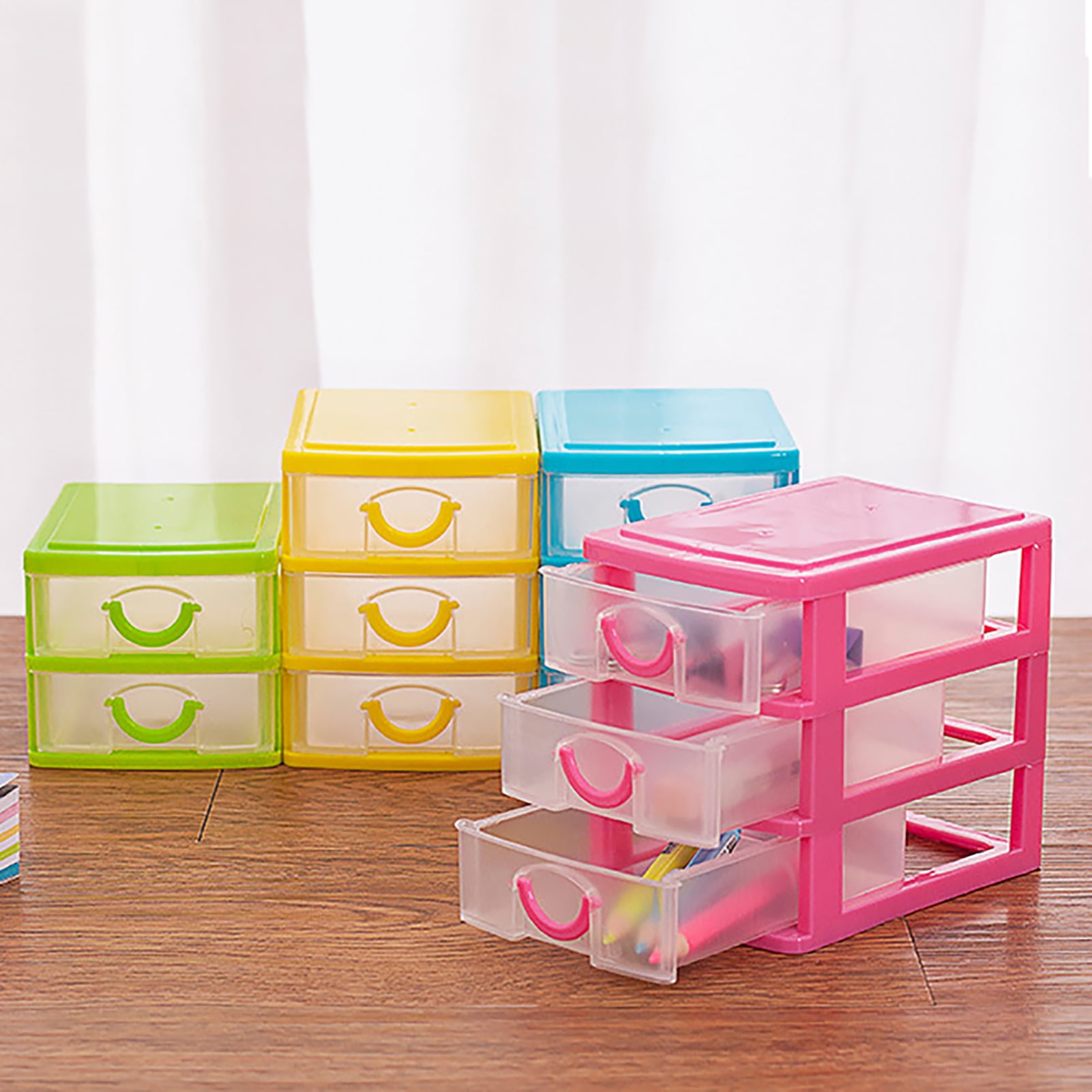 Bobasndm 2 or 3 Layers Mini Drawer Desk Organizer Plastic Storage Boxes ...