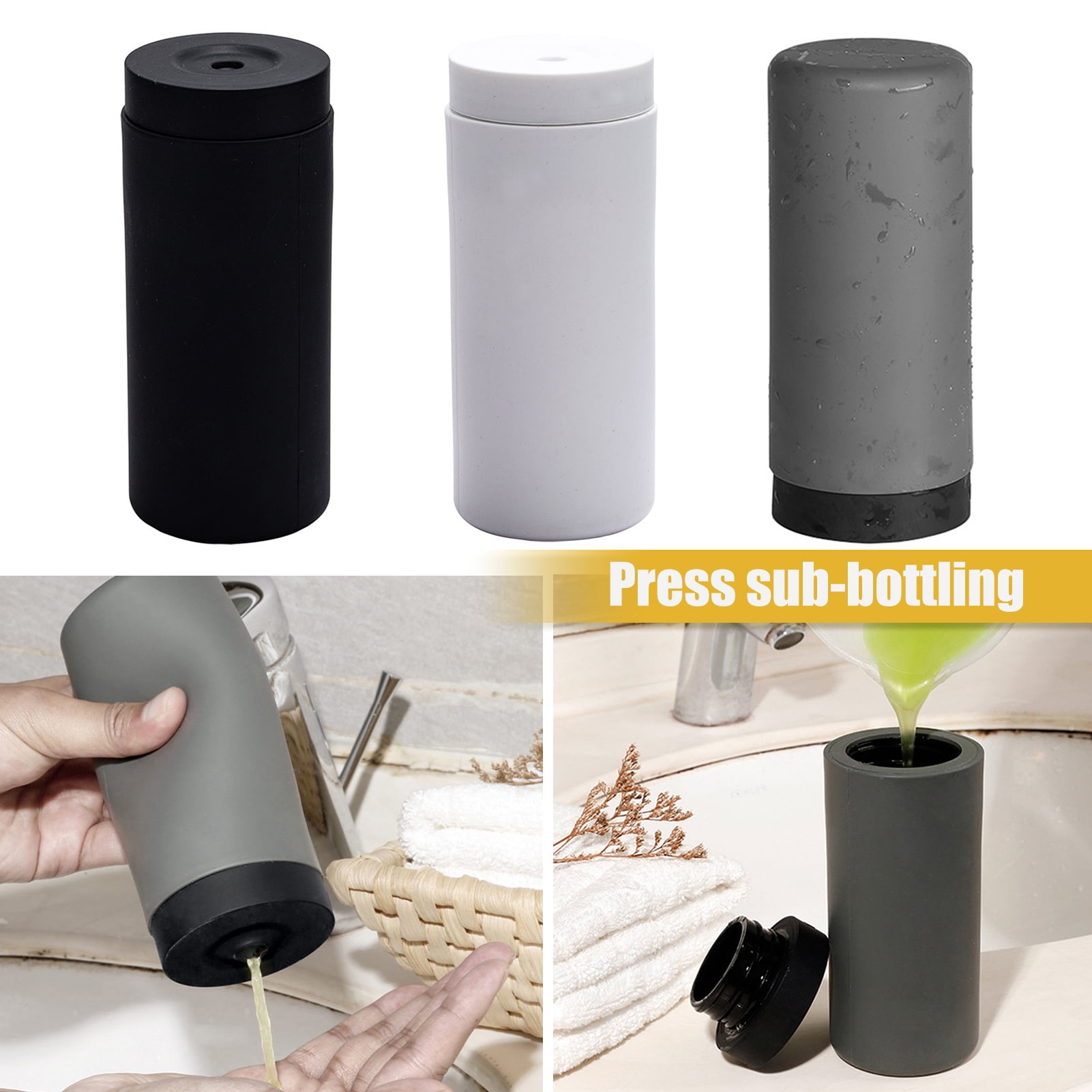 Bobasndm 240ml Refillable Dish Washing Liquid Dispenser, Silicone ...